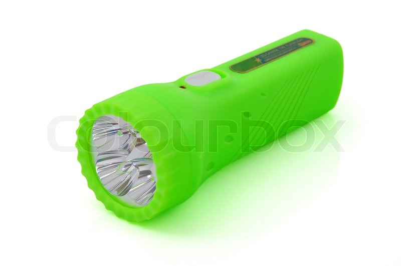 Green torch on white background | Stock image | Colourbox