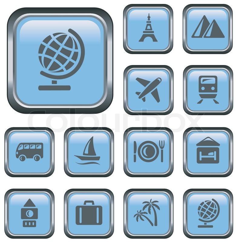 Travel button set | Stock vector | Colourbox