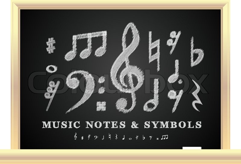 Handwritten musical notes on the ... | Stock vector | Colourbox