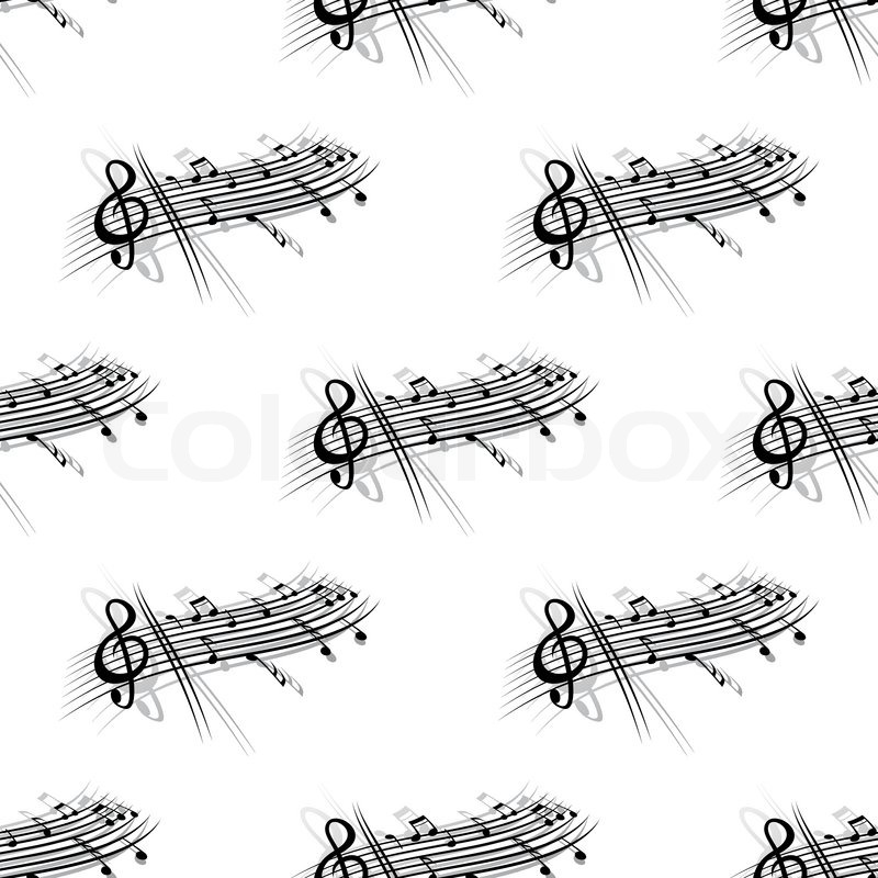 Music score and notes background ... | Stock vector | Colourbox