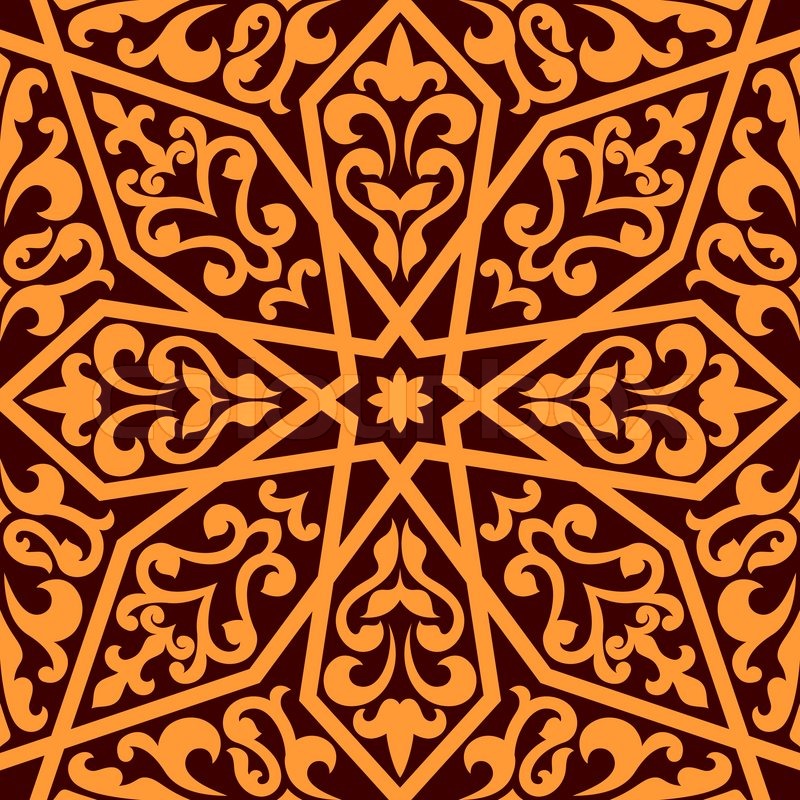 Orange colored Islamic or Arabic ... | Stock vector | Colourbox