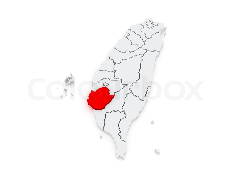 Map of Tainan City. Taiwan. 3d | Stock image | Colourbox