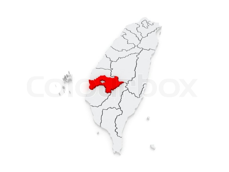 Map of Chiayi County. Taiwan. 3d | Stock image | Colourbox