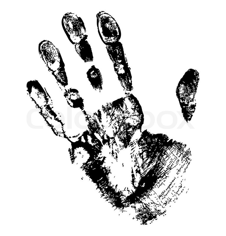 Black Print of hand, vector grunge ... | Stock vector | Colourbox