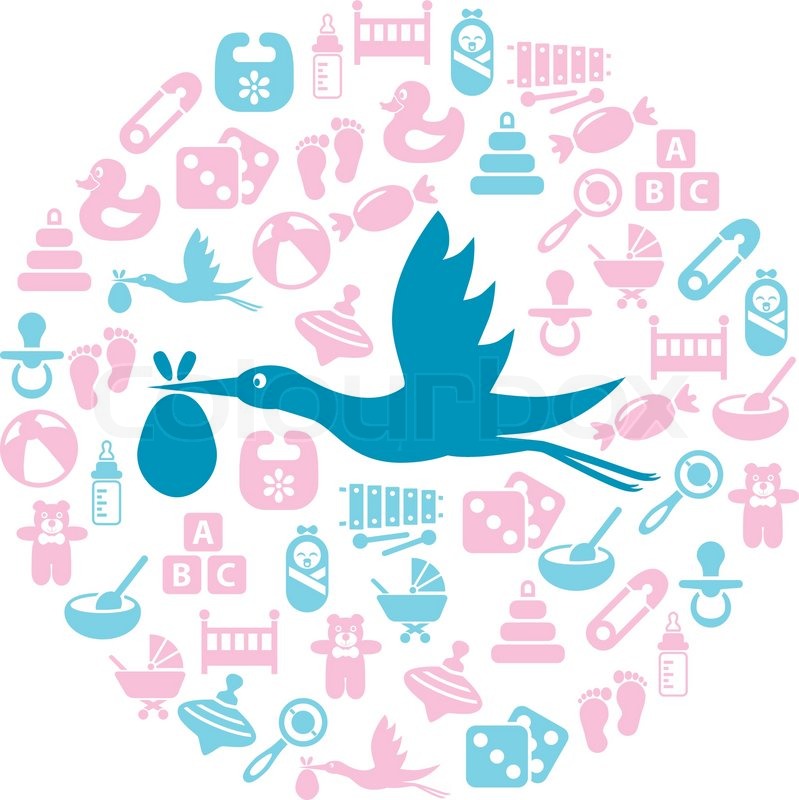 Baby icons in circle | Stock vector | Colourbox