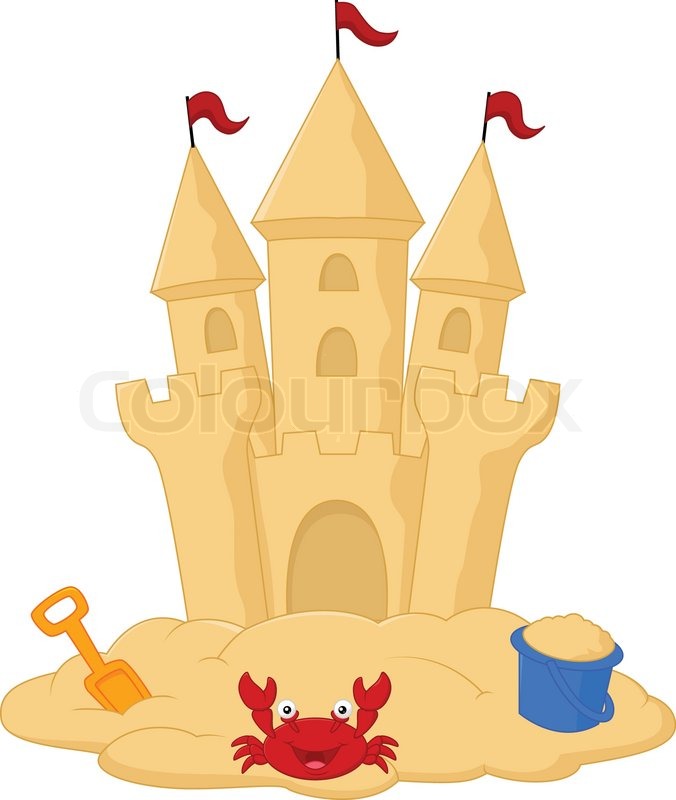 Vector illustration of Sand castle ... | Stock vector | Colourbox