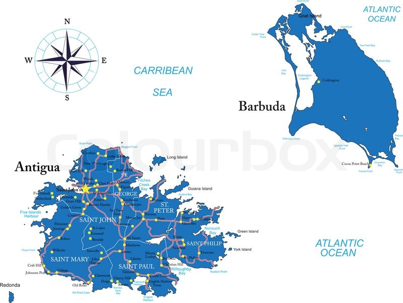 Antigua World Map With Country Names