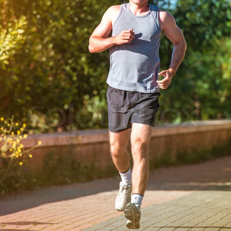 Running athlete man. Male runner ... | Stock image | Colourbox