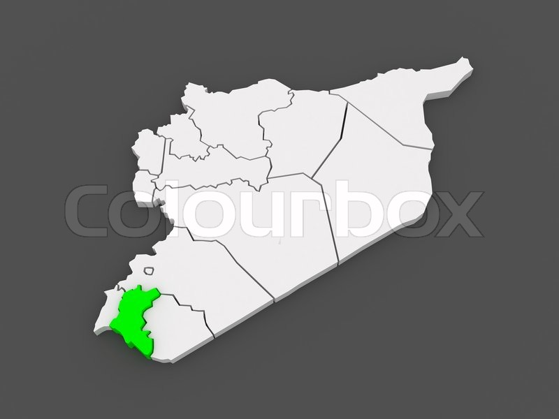 Map of Daraa. Syria. 3d | Stock image | Colourbox