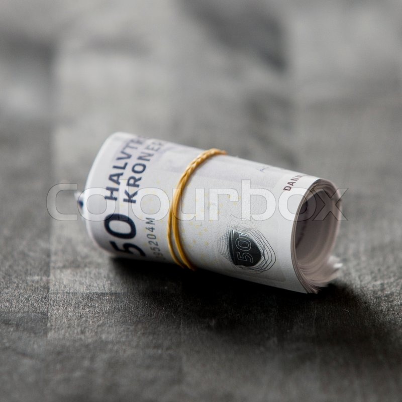 Rolled Danish Kroners Stock Image Colourbox