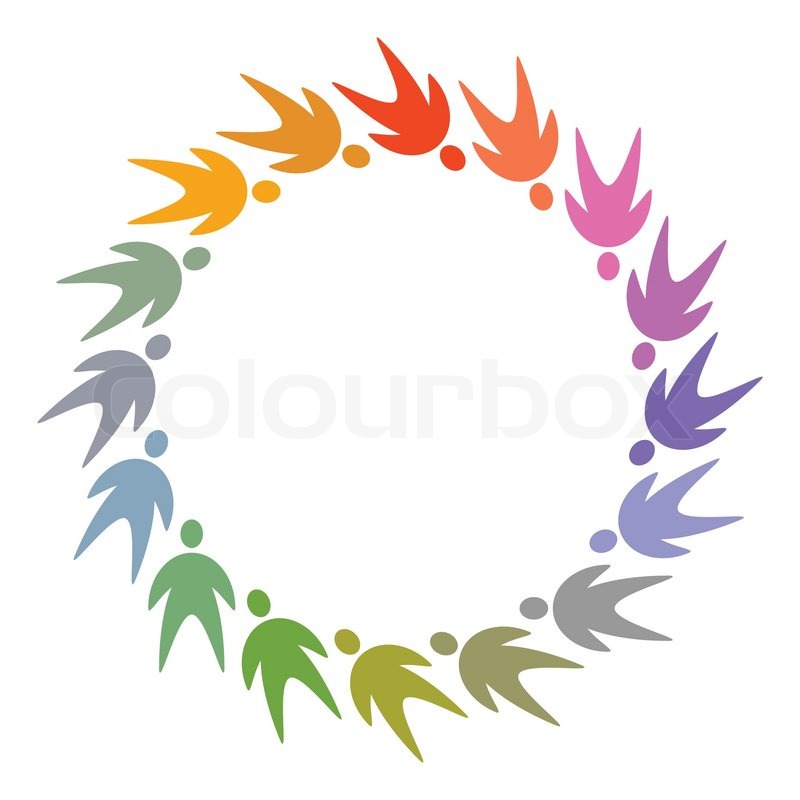 Circle of colorful people pictogram, ... | Stock vector | Colourbox