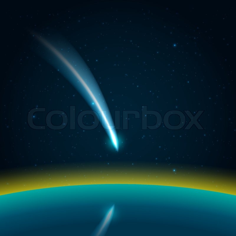 Comet in space vector illustration | Stock vector | Colourbox