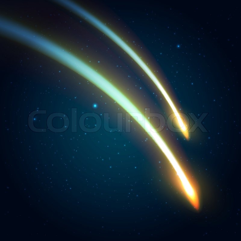 Two comets on the space background ... | Stock vector | Colourbox