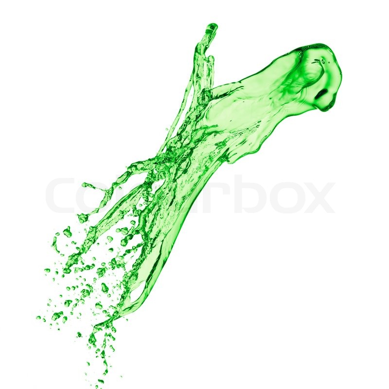 Green juice splash on white background | Stock image | Colourbox