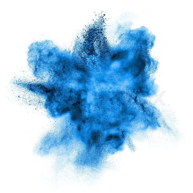 Blaue Pulver-Explosion, die isoliert auf ... | Stock Bild | Colourbox