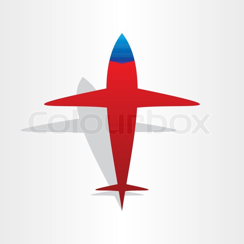 Plane airplane flying symbol abstract ... | Stock vector | Colourbox
