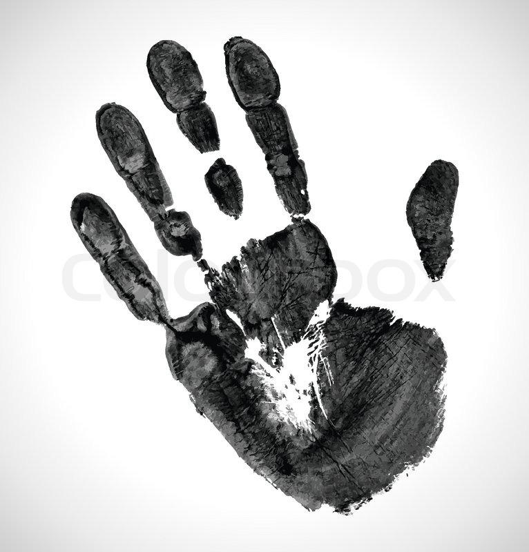 Black Print of hand, vector grunge ... | Stock vector | Colourbox