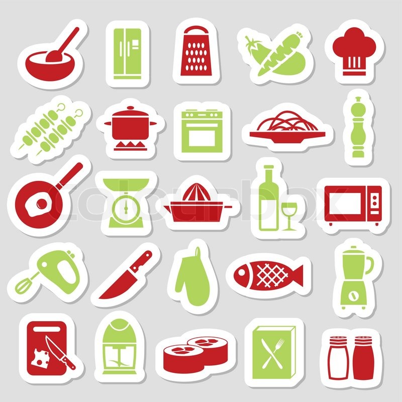 Cooking stickers | Stock vector | Colourbox