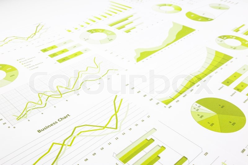 Green graphs, charts, marketing ... | Stock image | Colourbox