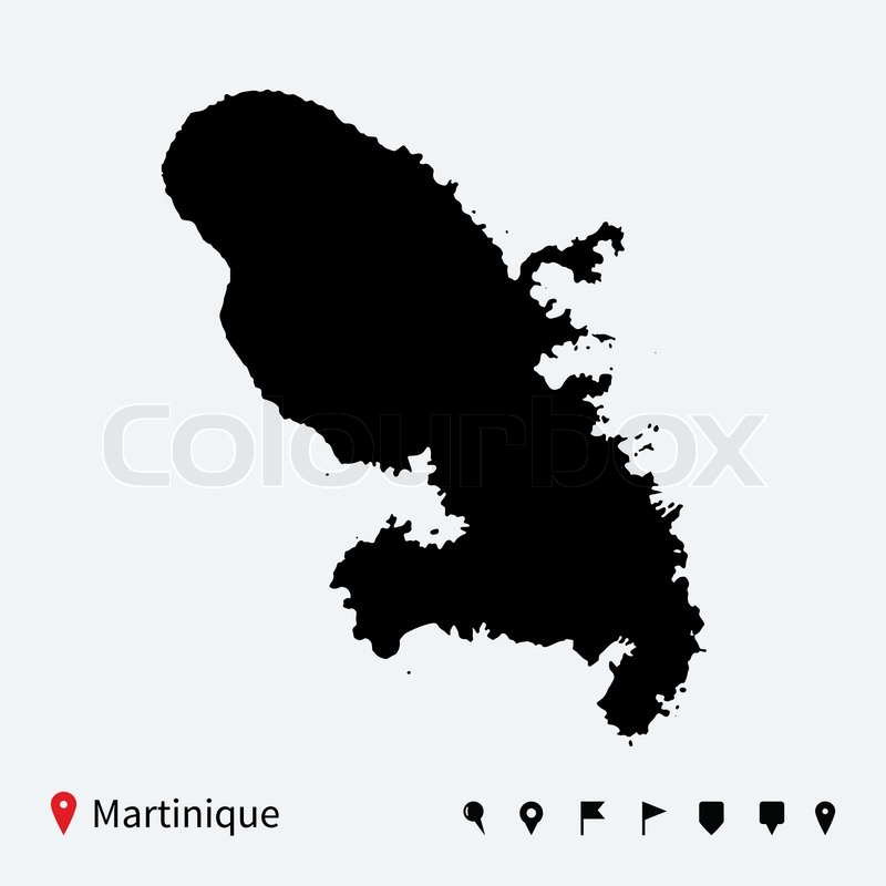 High detailed vector map of Martinique ... | Stock vector | Colourbox