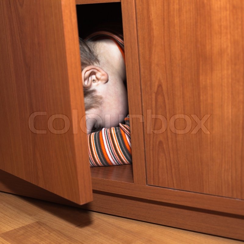 Scared Kid Hiding