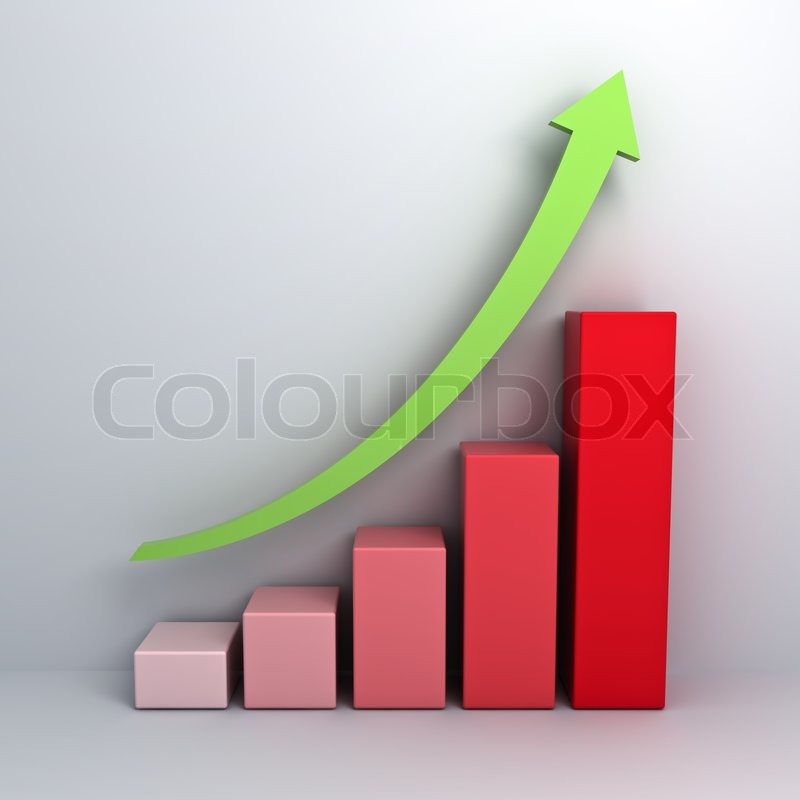 Business graph chart with green rising ... | Stock image | Colourbox
