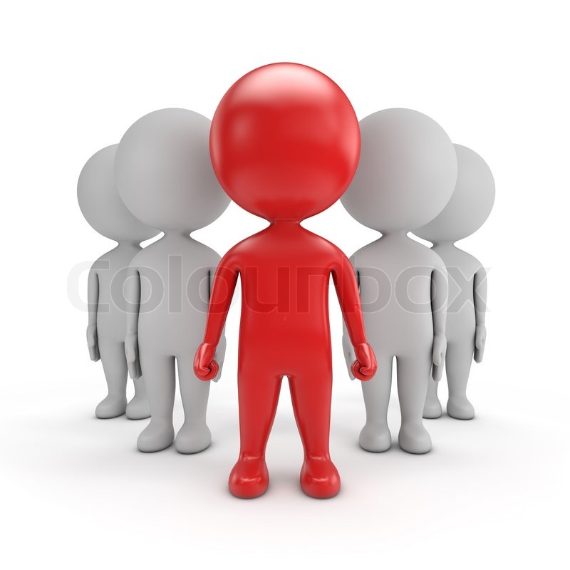 3d cute people - red team leader ... | Stock image | Colourbox