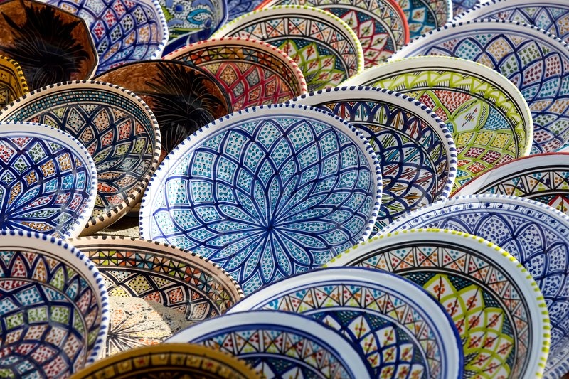 Traditional Tunisian ceramics markets ... | Stock Photo | Colourbox