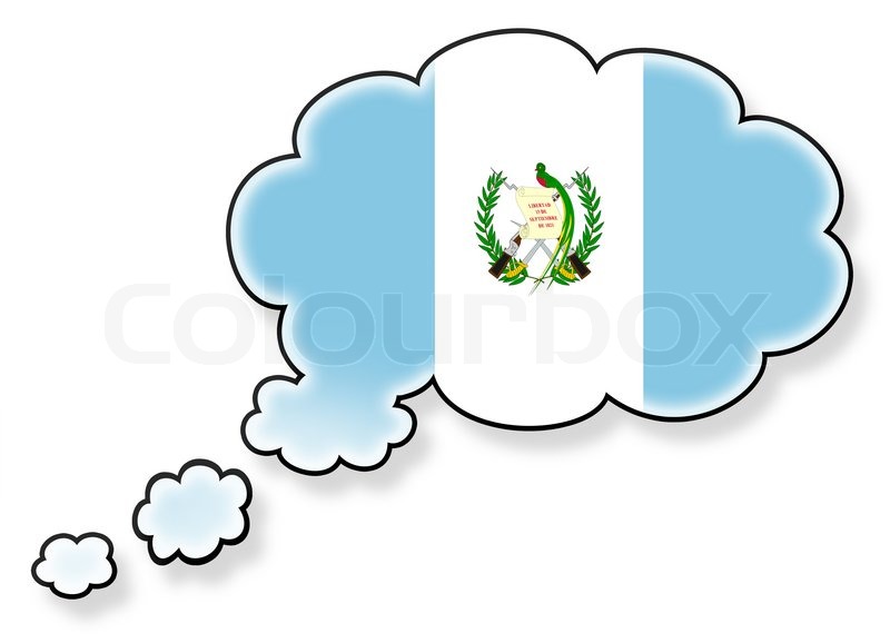 Flag in the cloud, isolated on white ... | Stock image | Colourbox