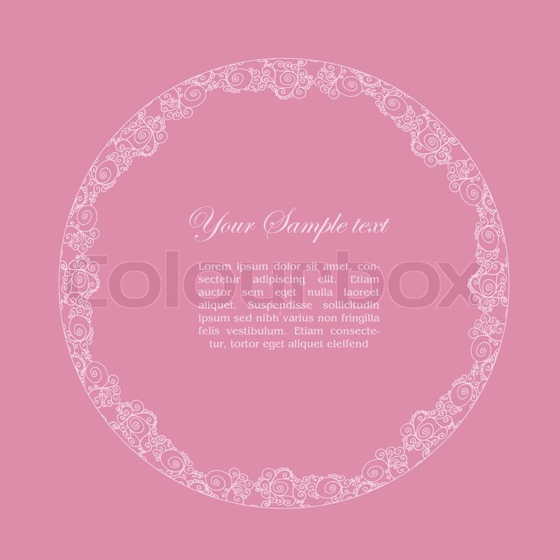 Vector Curly Round Border With Place Stock Vector Colourbox