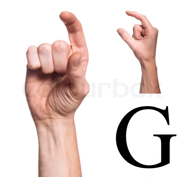 Sign, hand, g | Stock Photo | Colourbox