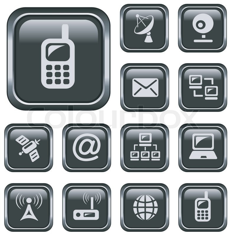 Communication button set | Stock vector | Colourbox