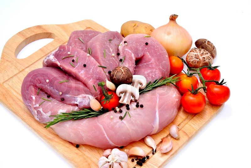 Raw pork ready to be cooked isolated on ... | Stock image | Colourbox