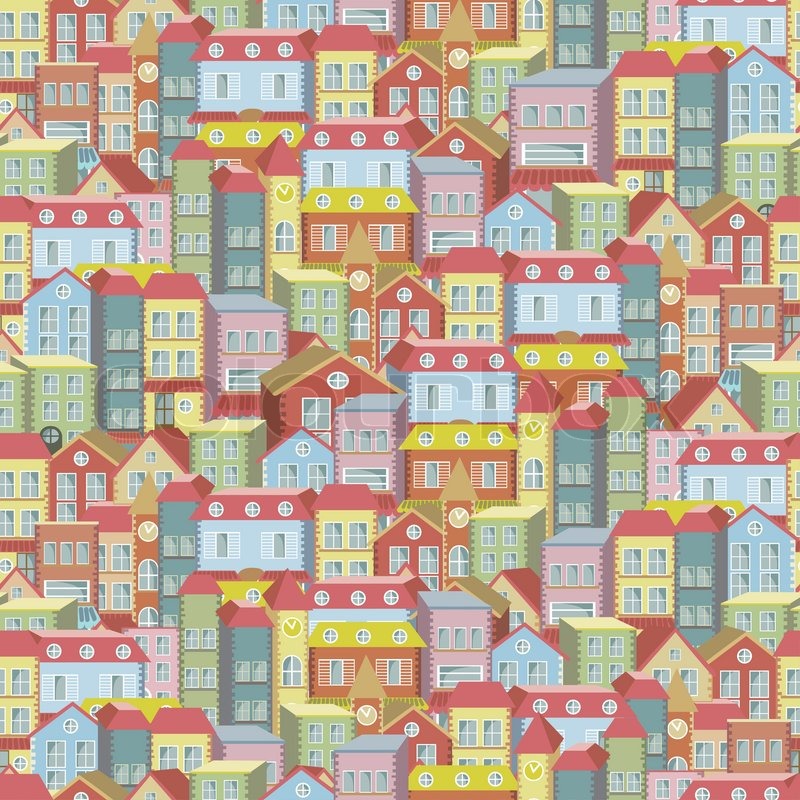 Town concept background pattern ... | Stock vector | Colourbox