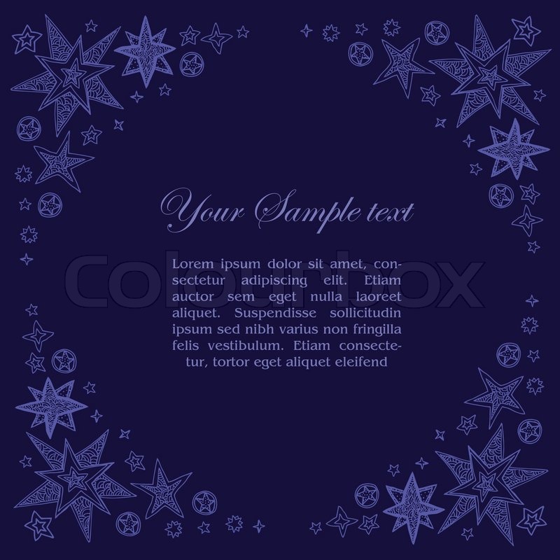 Fantasy starry border and place for ... | Stock Vector | Colourbox