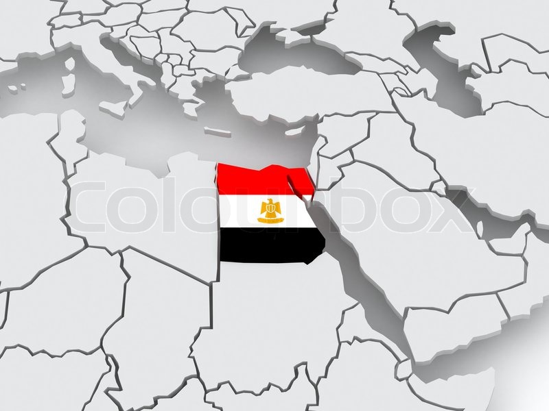 Map of worlds. Egypt. 3d | Stock image | Colourbox