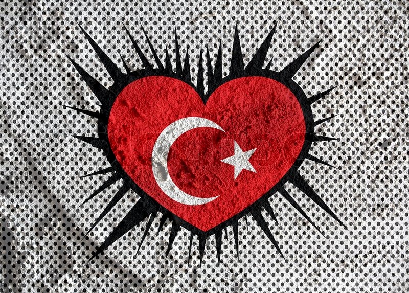 Love Turkey flag sign heart symbol on ... | Stock image | Colourbox