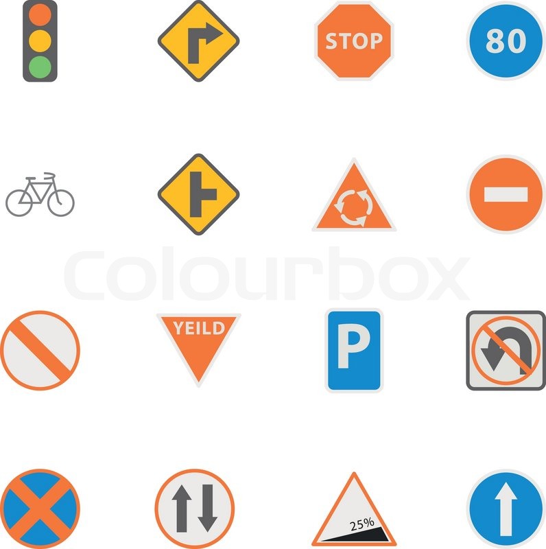 Simple Traffic sign icon, Vector ... | Stock vector | Colourbox