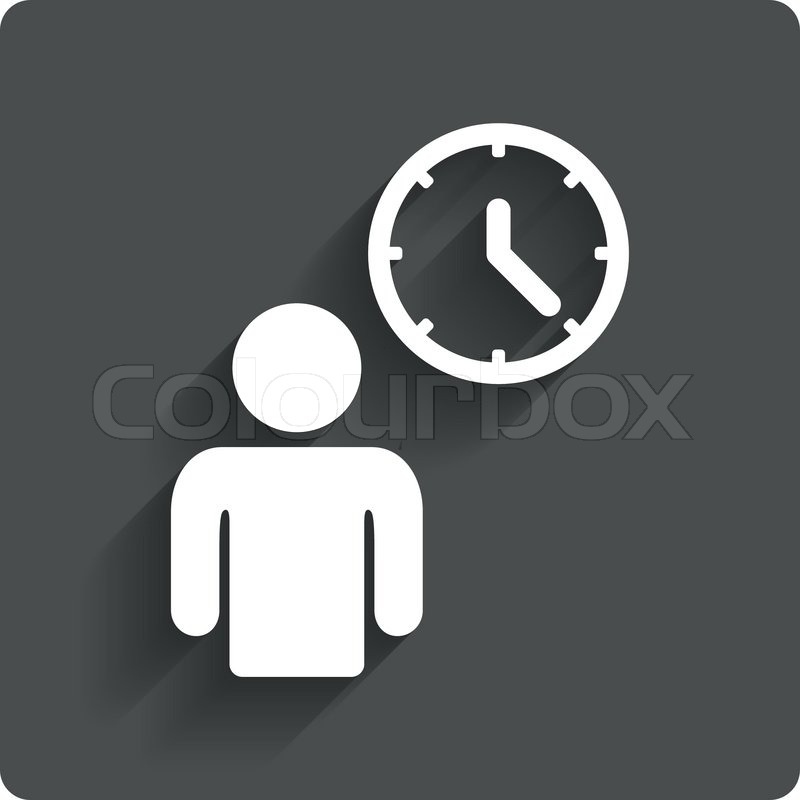 Person waiting sign icon. Time symbol. ... | Stock vector | Colourbox
