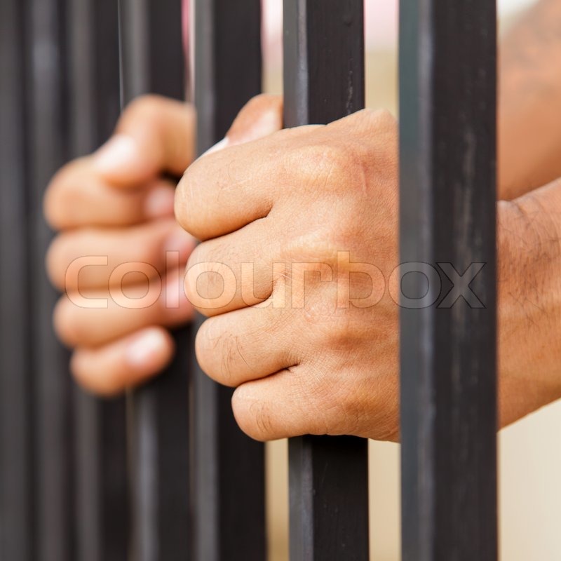 Hand on cage | Stock image | Colourbox