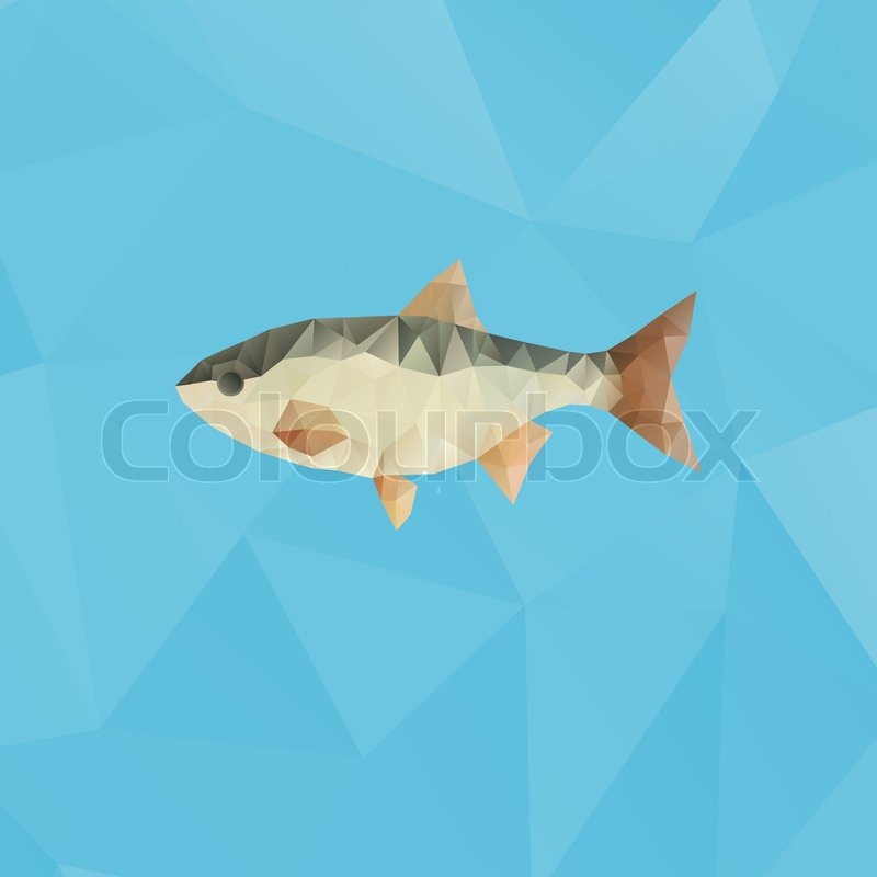 Fish made with triangles on blue ... | Stock vector | Colourbox