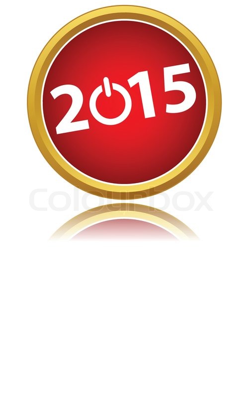 Happy new year 2015 icon on a white ... | Stock vector | Colourbox