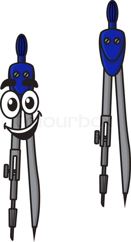 Cartoon style smiling cute compasses ... | Stock vector | Colourbox