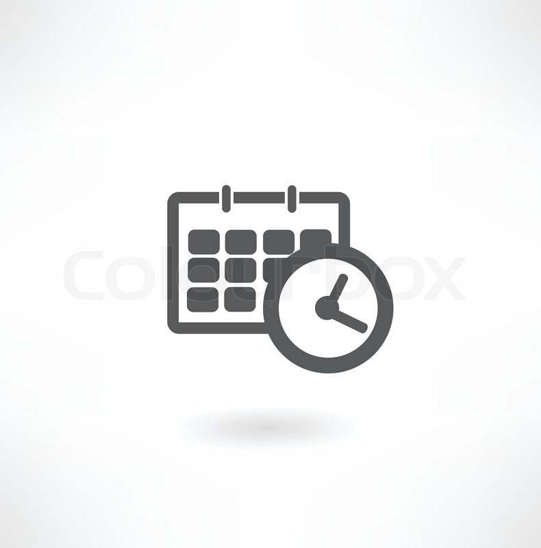 Zeitplan Icon - Büro-Uhr mit Kalender | Stock-Vektor | Colourbox