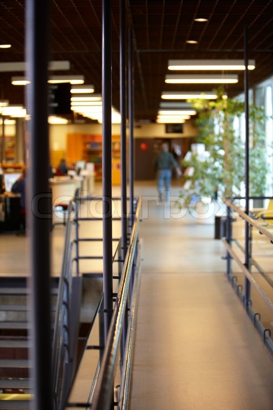 Corridor inside a university campus | Stock image | Colourbox