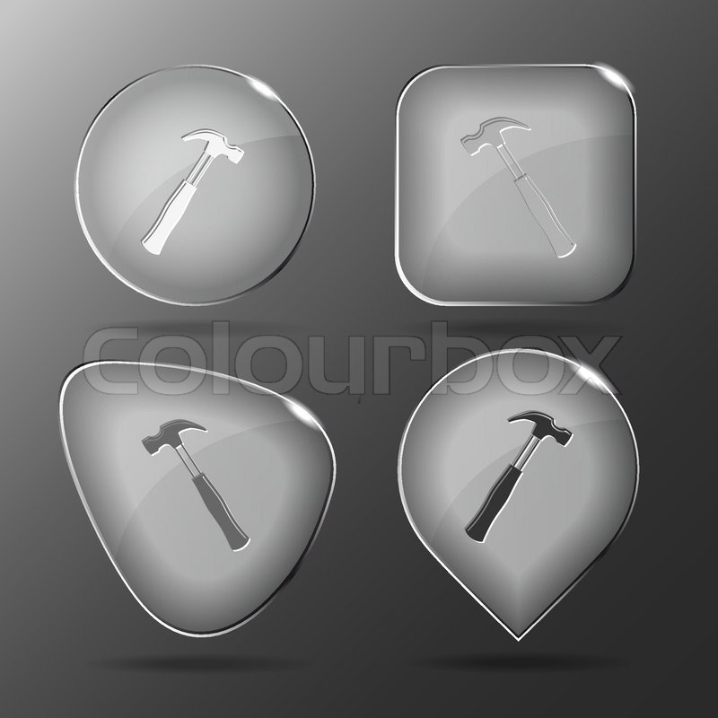 Hammer. Glass buttons. Vector ... | Stock vector | Colourbox