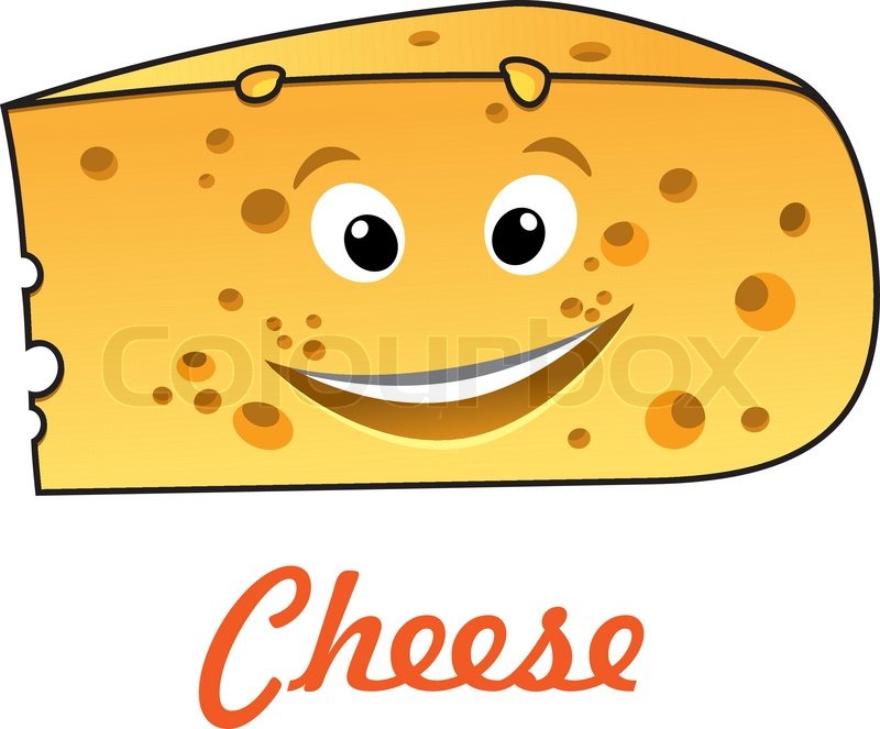 Happy cartoon cute cheese character ... | Stock vector | Colourbox