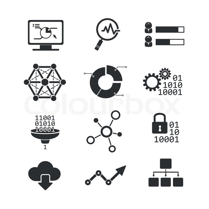 Data analytic vector icons | Stock vector | Colourbox