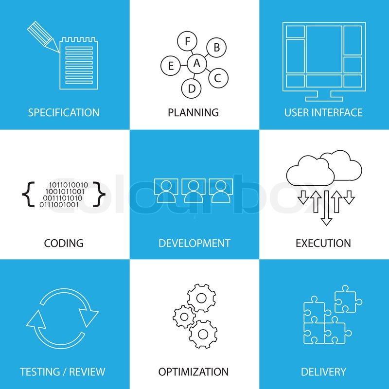 Software development life-cycle ... | Stock Vector | Colourbox