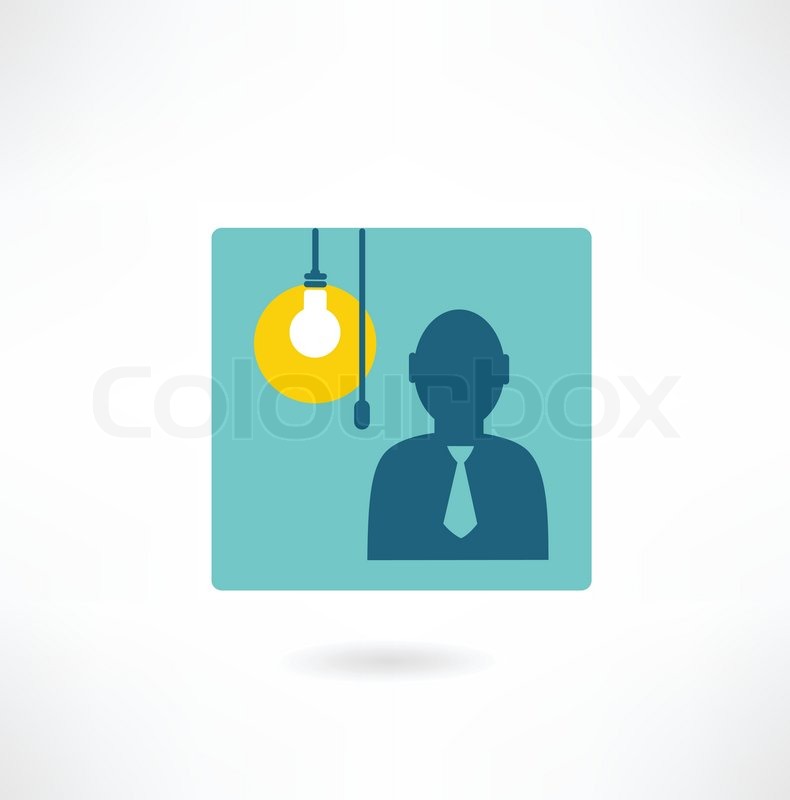 Man with a light bulb icon | Stock vector | Colourbox